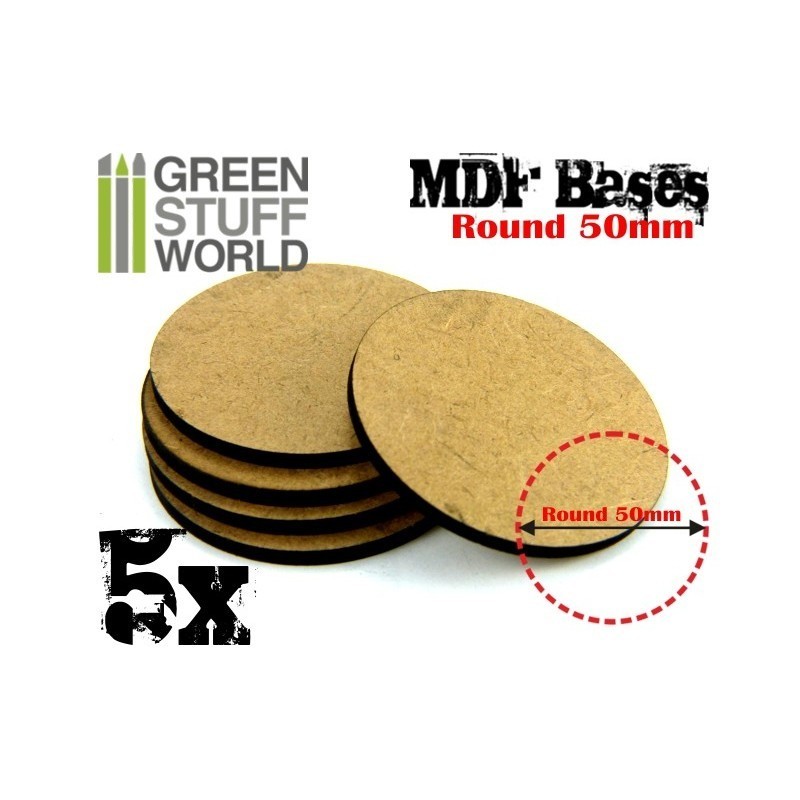 GSW MDF Round Bases 50mm (5) - Tabletopbattle